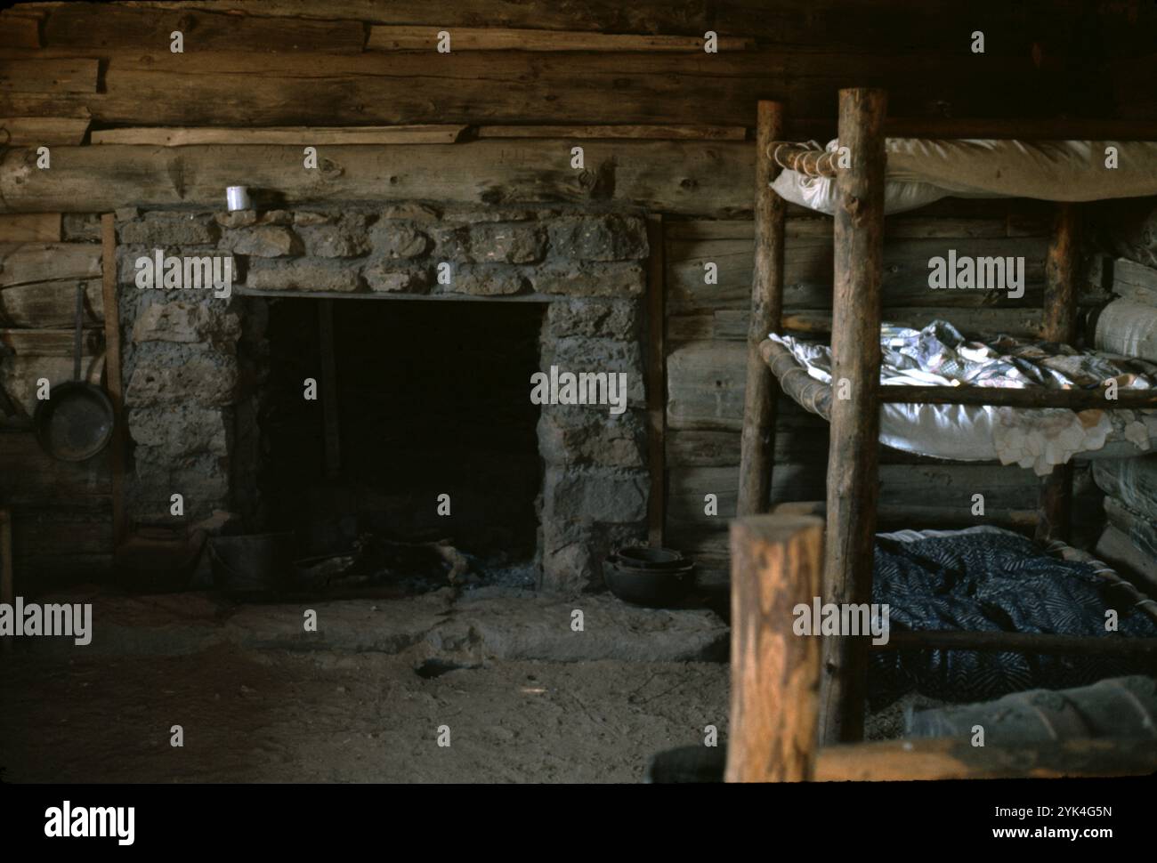 Colonial stone fireplace Stock Photo - Alamy