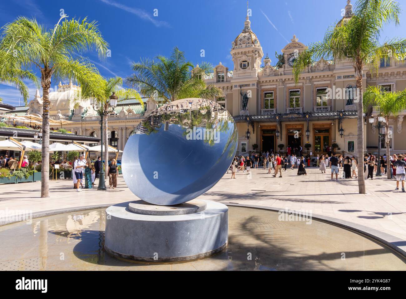Monte Carlo Casino with Sky Mirror water feature by Anish Kapoor in ...