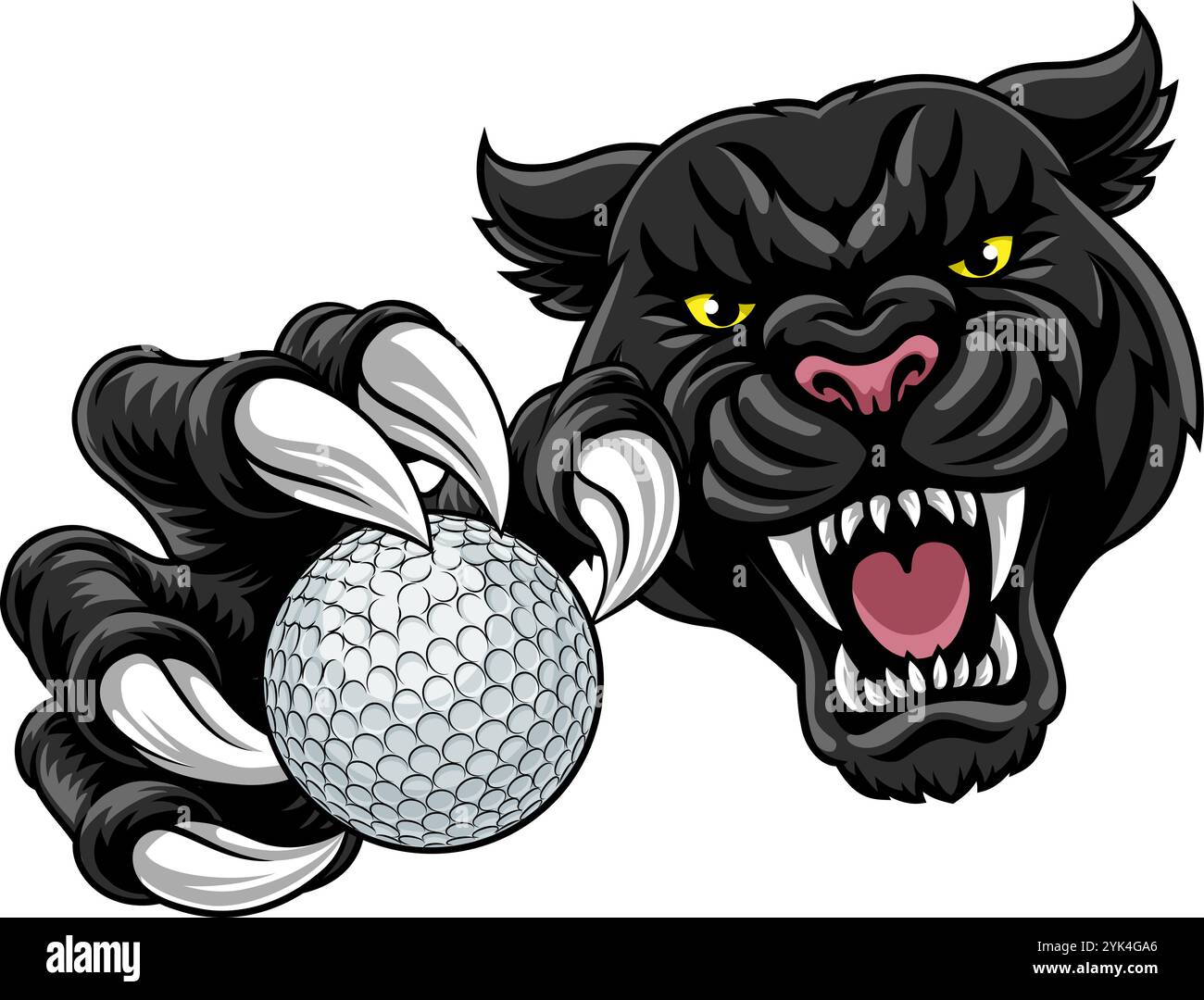 Black Panther Leopard Jaguar Cat Golf Ball Mascot Stock Vector Image ...