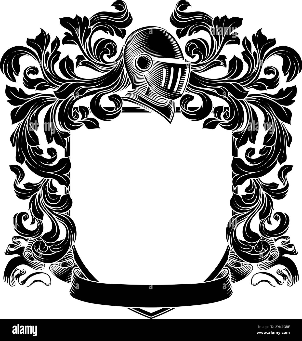 Coat of Arms Crest Knight Family Shield Heraldic Stock Vector Image ...