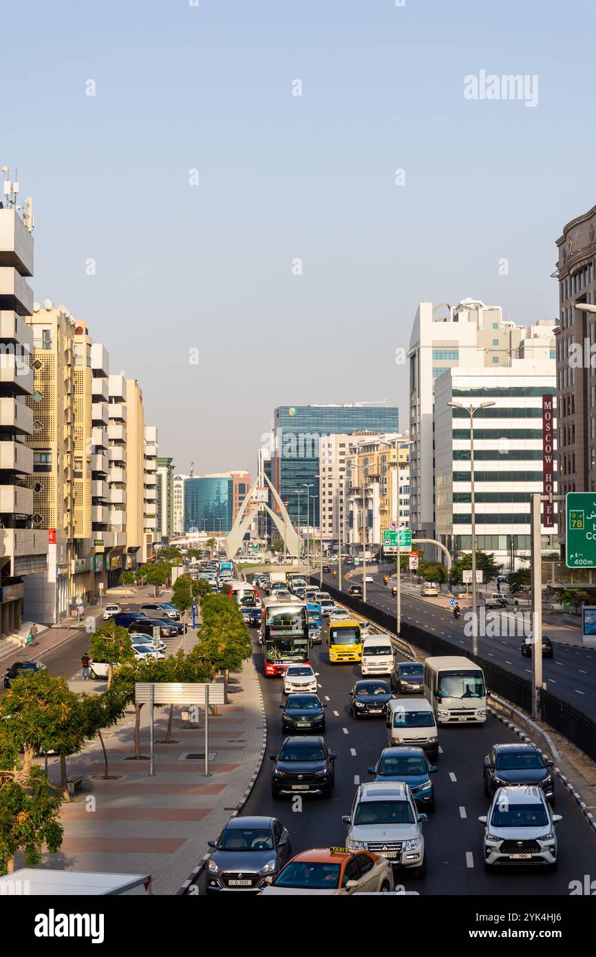 Dubai highway car rush hour hi-res stock photography and images - Alamy