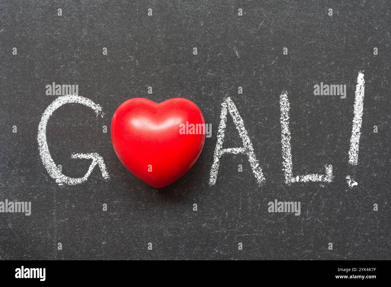 goal goal exclamation handwritten on chalkboard with heart symbol ...