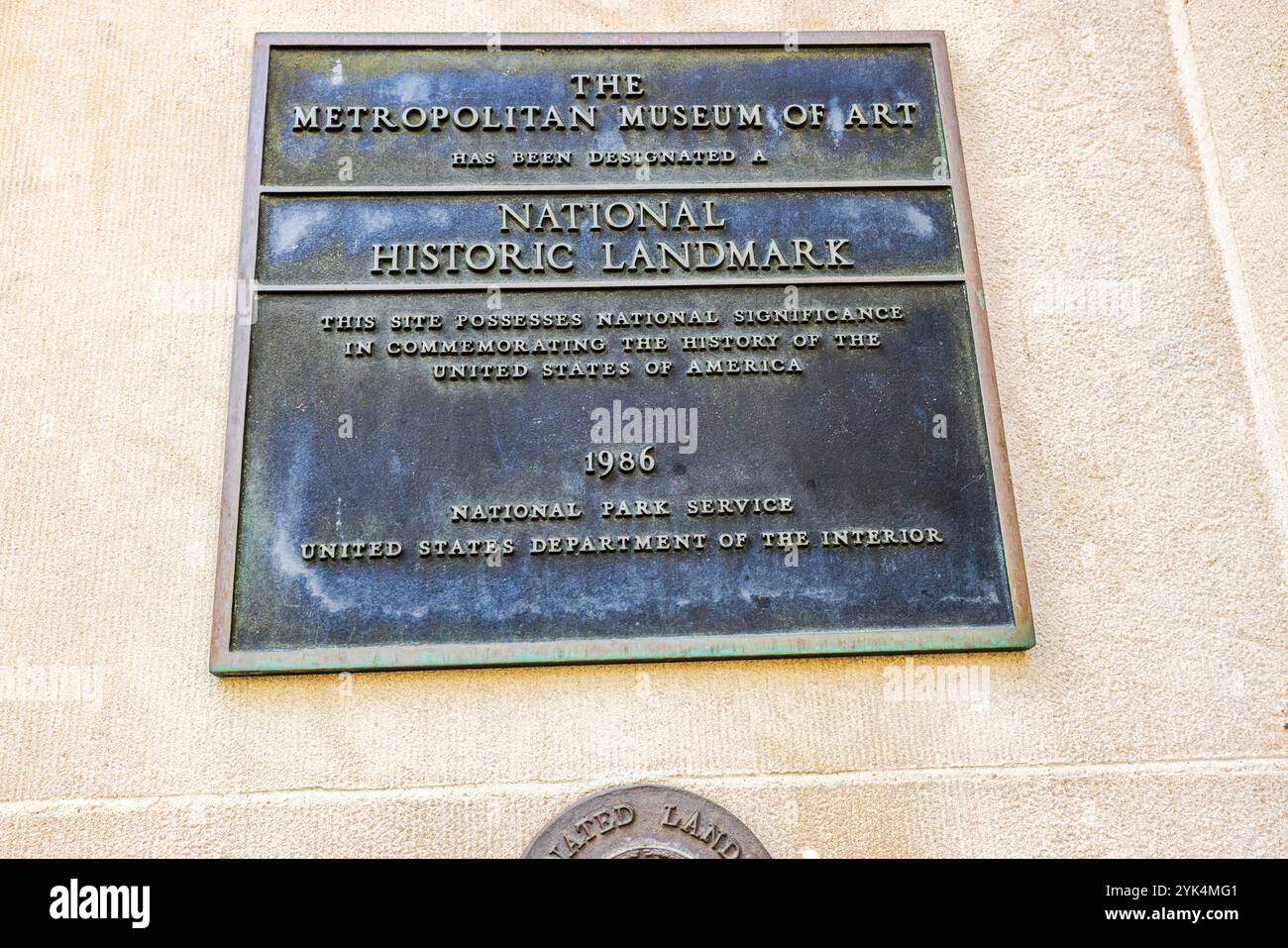 Bronze plaque designating Metropolitan Museum of Art as National ...