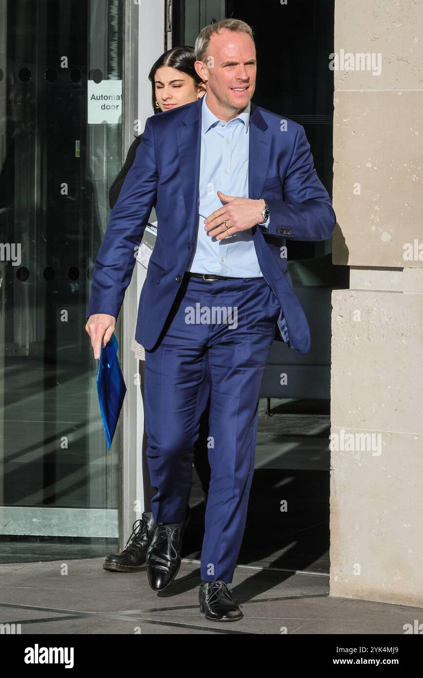 London, UK. 17th Nov, 2024. Former deputy PM Dominic Raab is seen at ...