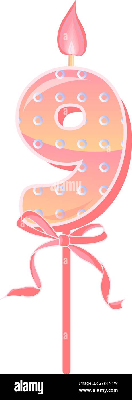 Number 9 candle Stock Vector Images - Alamy