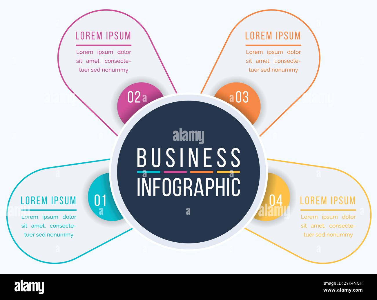 Infographic design 4 steps, objects, elements or options business information template Stock ...