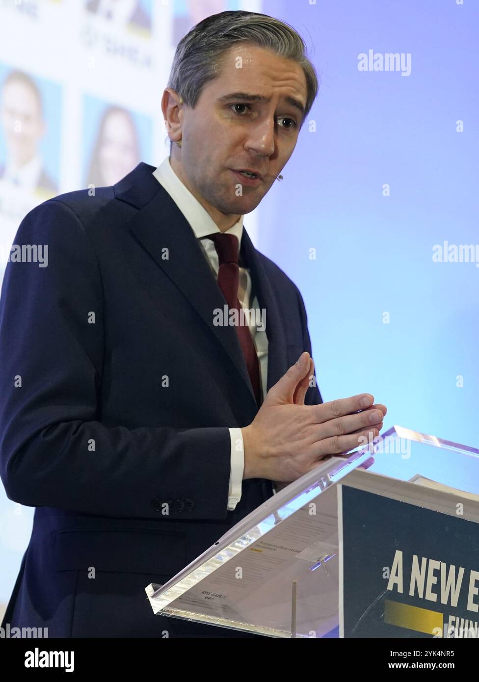 Taoiseach Simon Harris at Fine Gael's General Election manifesto launch ...