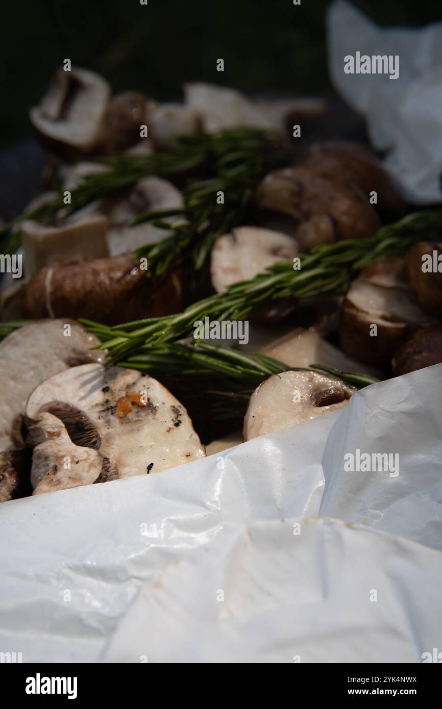 Bushcraft campfire cooking in the forest Stock Photo - Alamy