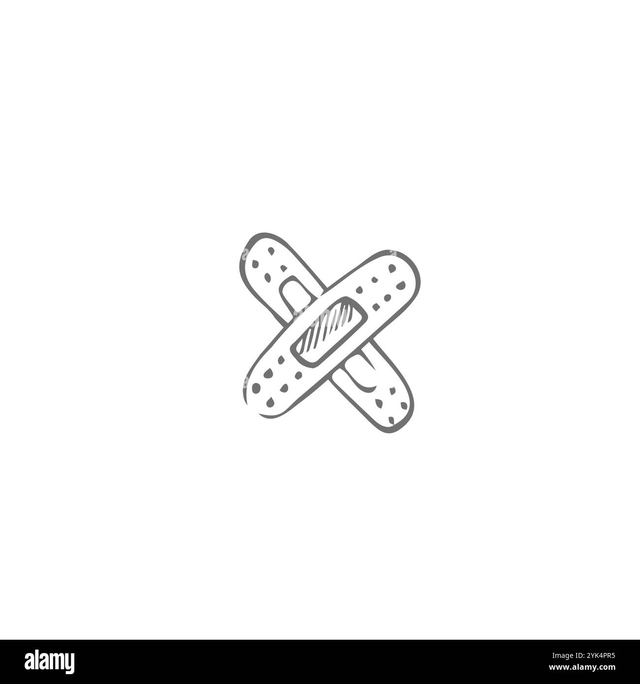 Adhesive plaster hand drawn outline doodle icon. Adhesive bandage as ...