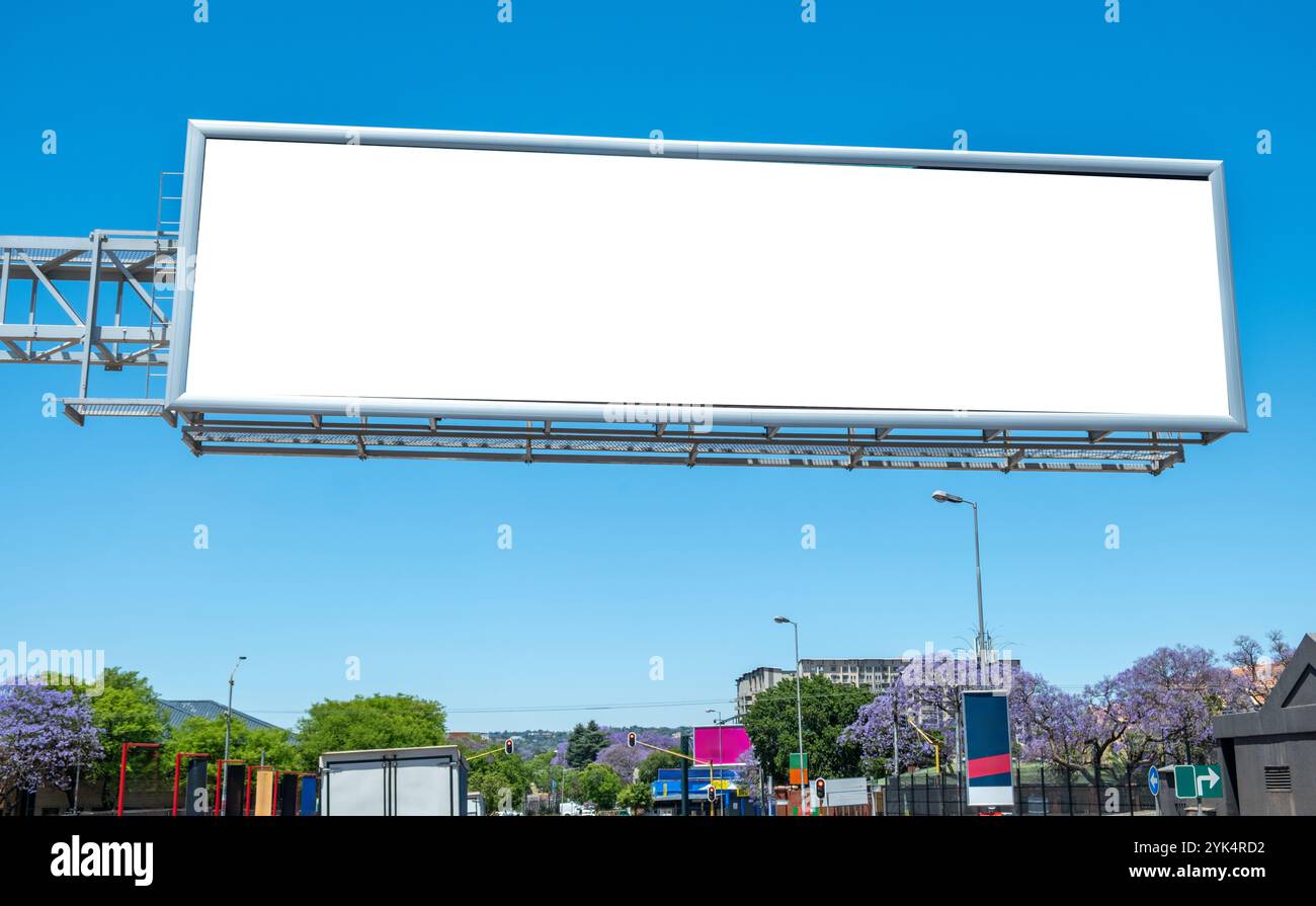 Blank empty billboard mockup template for advertising over a highway in ...