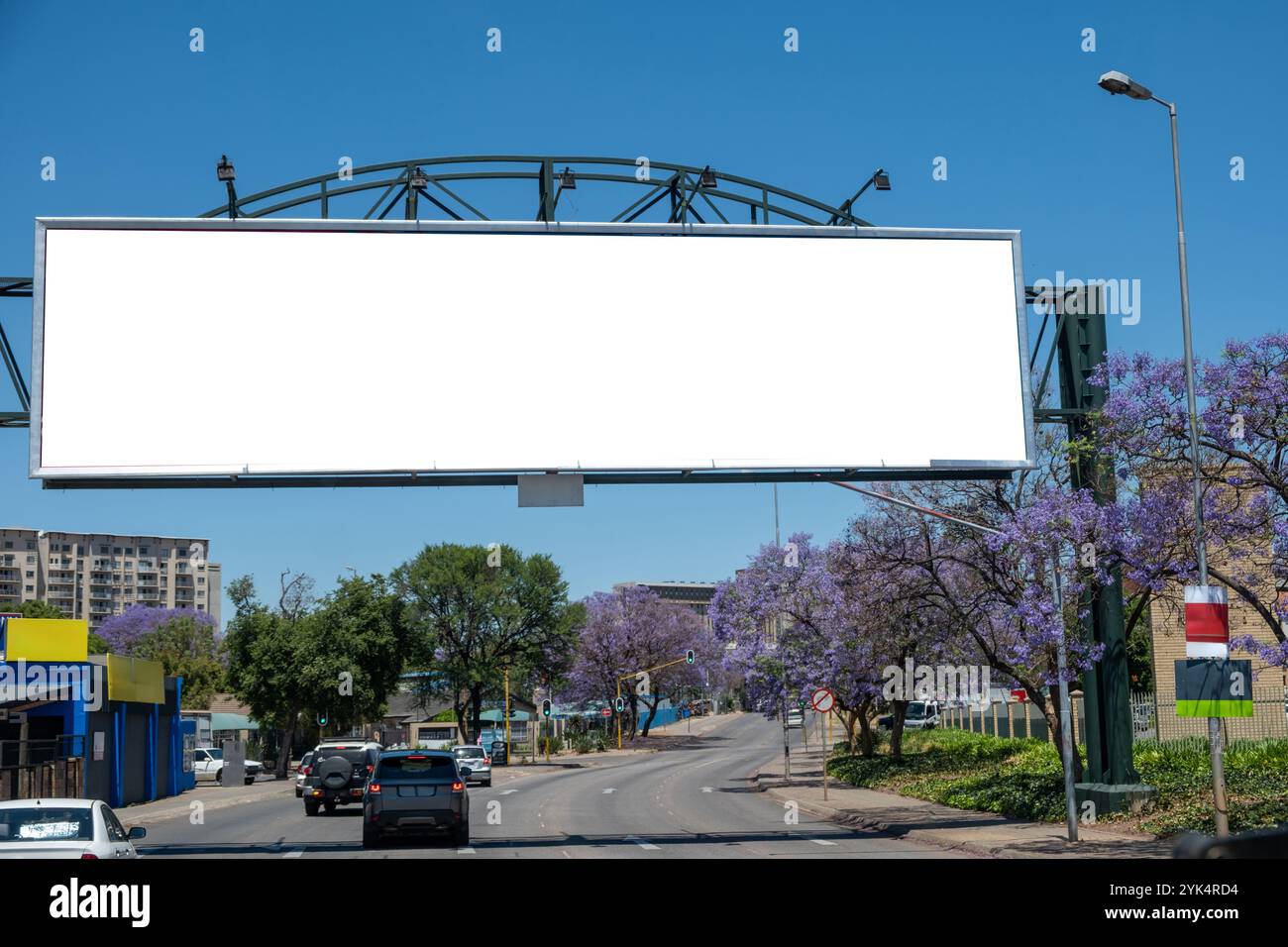 Blank empty billboard mockup template for advertising over a highway in ...