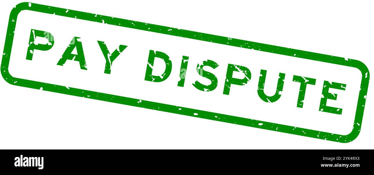 Grunge green pay dispute word square rubber seal stamp on white ...