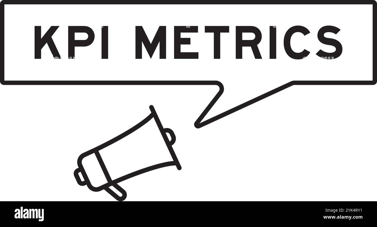 Megaphone icon with speech bubble in word KPI (Abbreviation of key ...