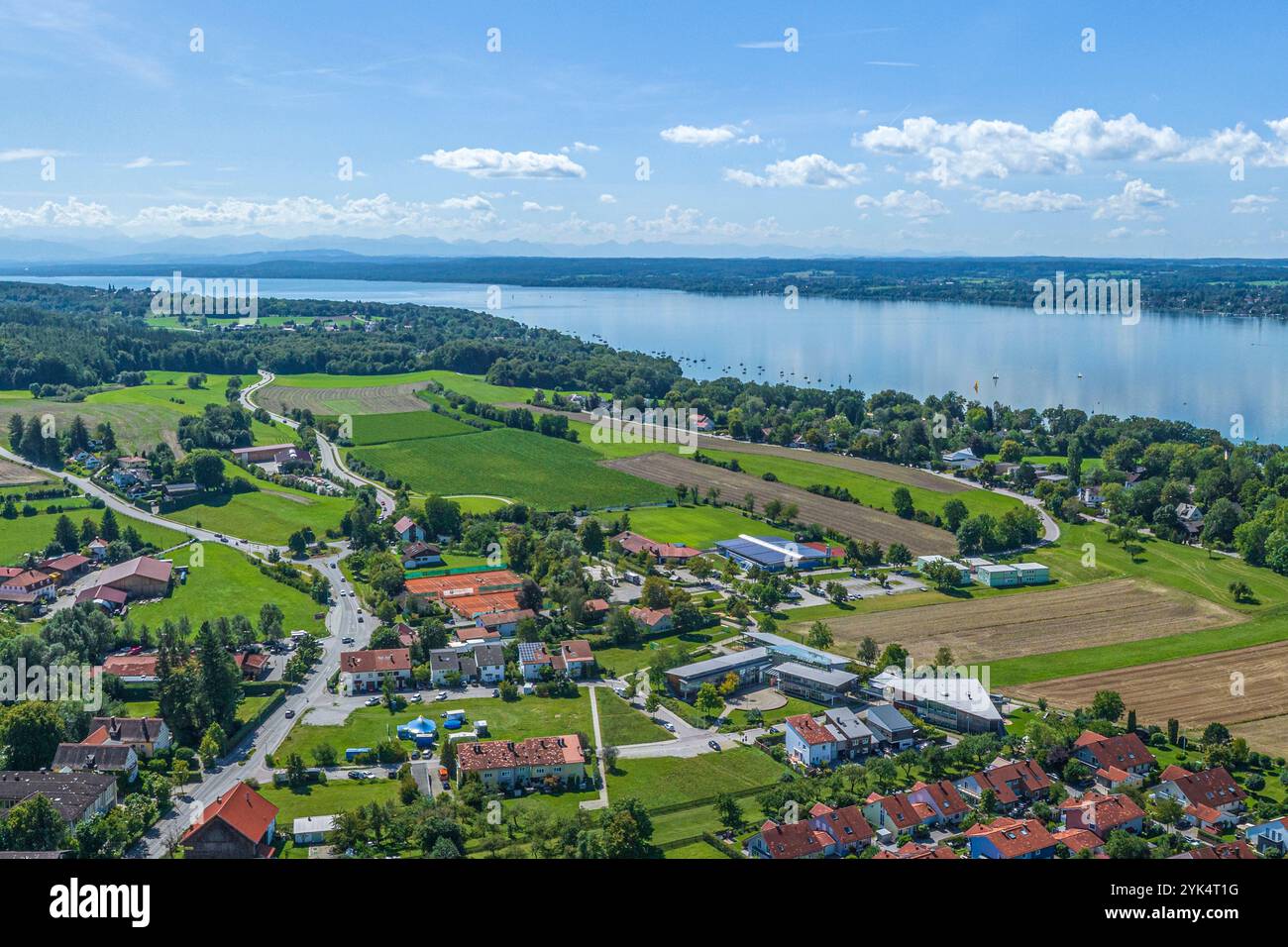 Summer in the Fünfseenland region around Inning between Wörthsee and ...