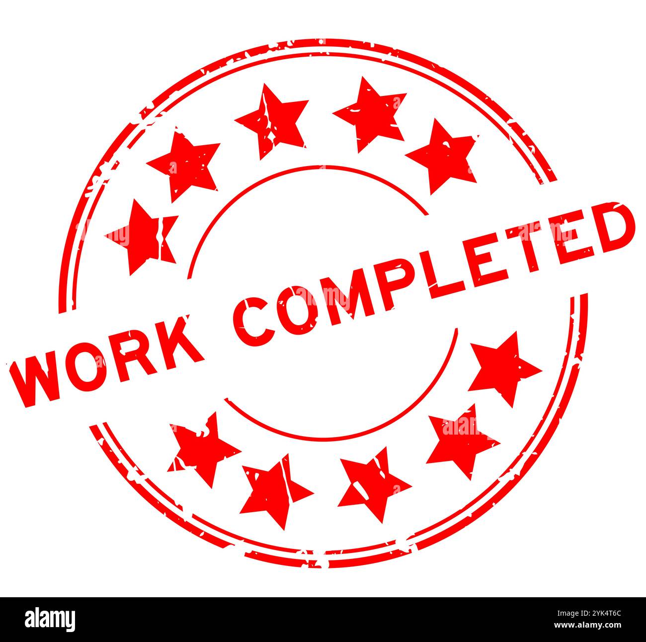 Grunge red work completed word round rubber seal stamp on white background Stock Vector Image ...