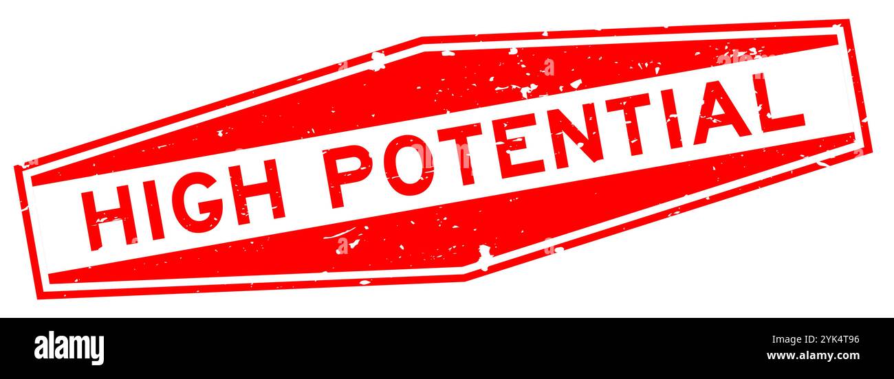 Grunge red high potential word hexagon seal stamp on white background Stock Vector Image & Art ...