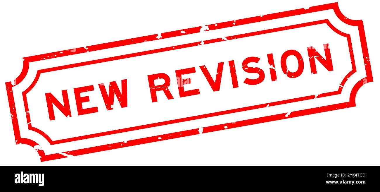 Grunge red new revision word square rubber stamp on white background Stock Vector Image & Art ...