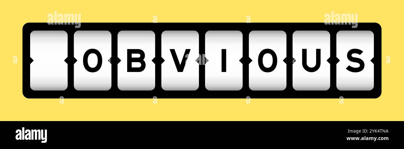 Black color in word obvious on slot banner with yellow color background ...