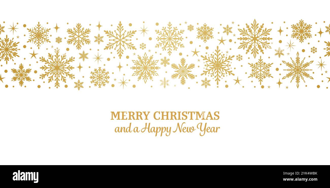 Gold gradient Merry Christmas greeting card design, seamless repeating ...