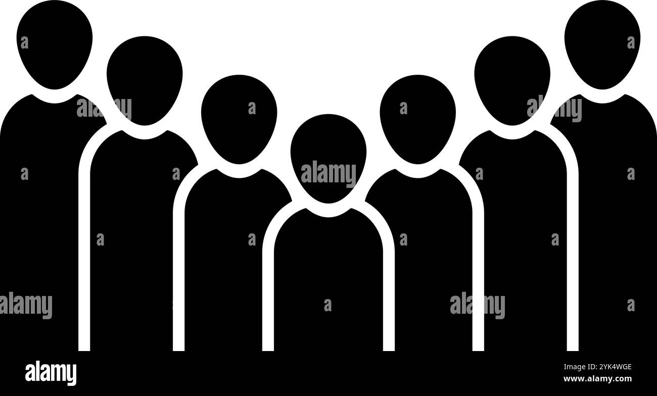 Group of humans icon border illustration, isolated Stock Vector Image ...