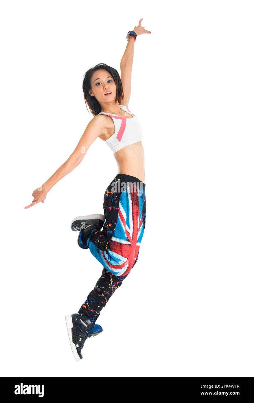 Asian Jazz dancer Full body beautiful looking girl dances jazz modern ...