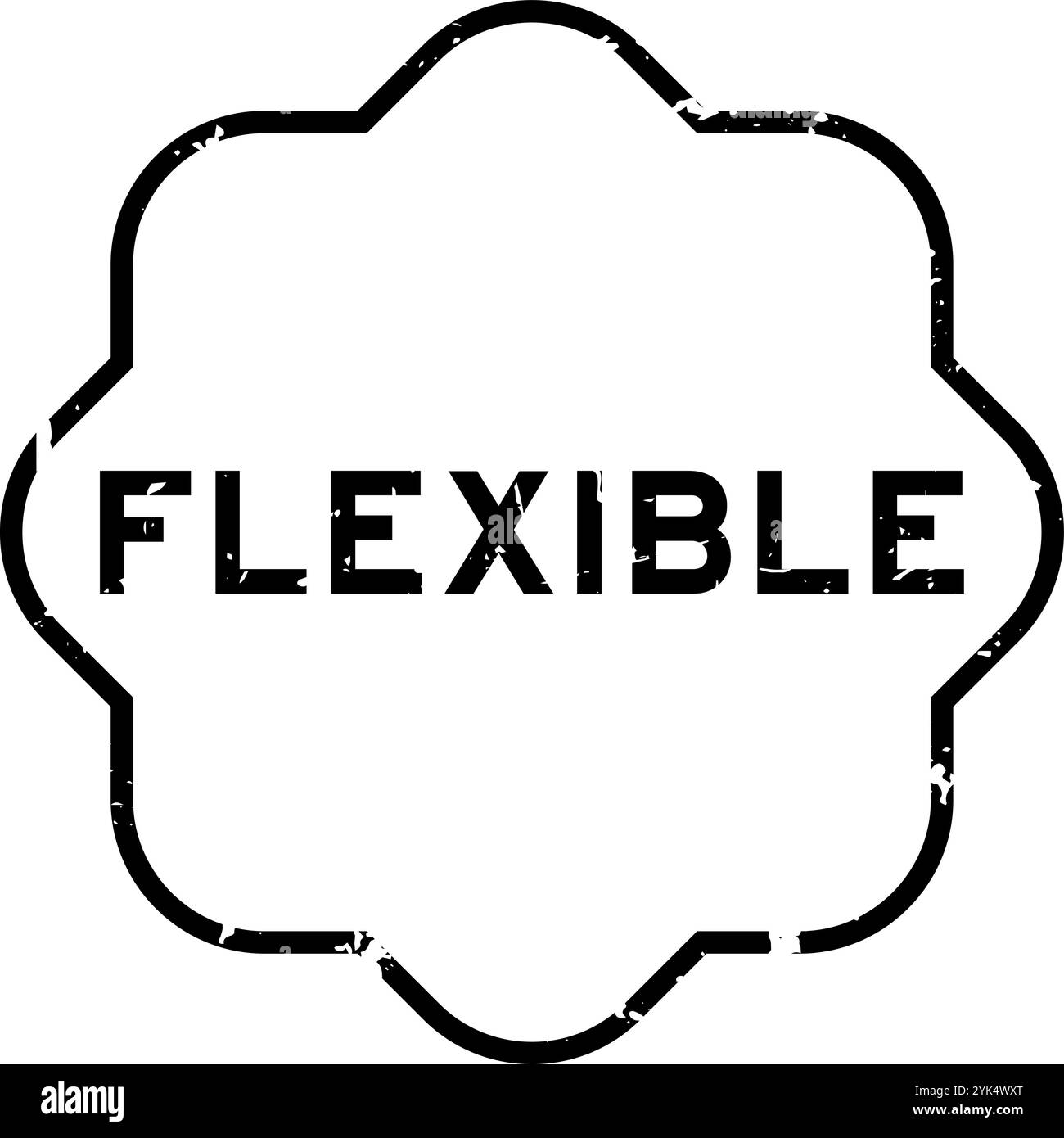 Grunge black flexible word rubber seal stamp on white background Stock ...