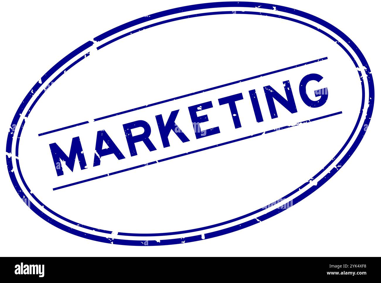 Grunge blue marketing word oval rubber seal stamp on white background ...