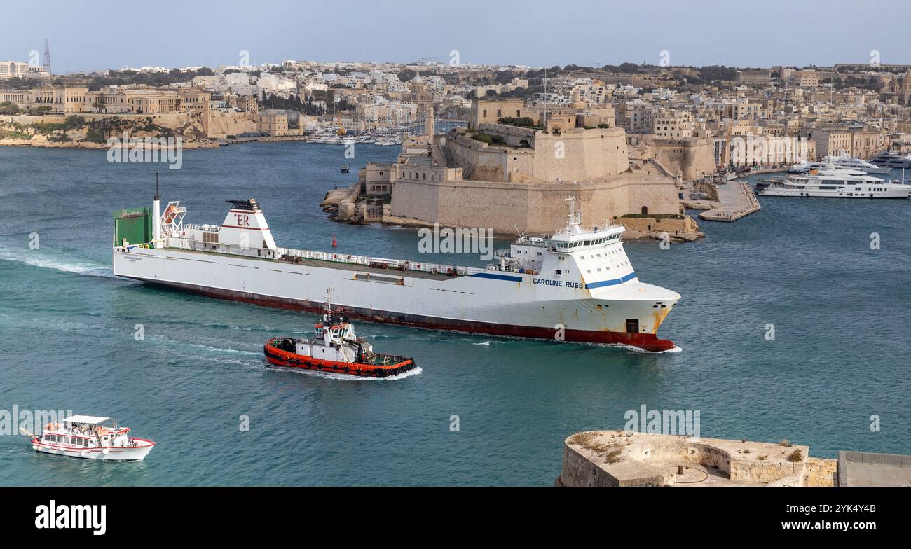 VALETTA, MALTA - APRIL 17, 2024: Container Carrier Caroline Russ ...