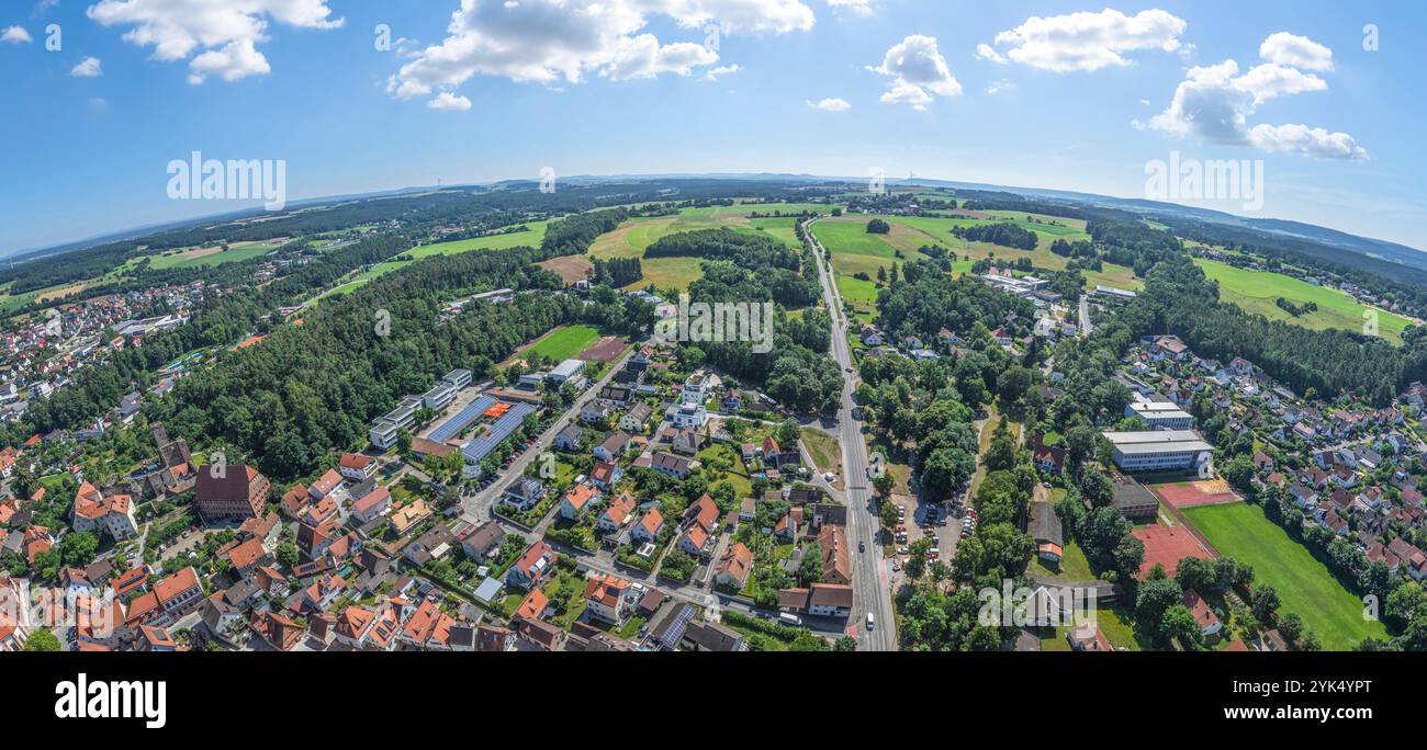 Aerial view of the Middle Franconian town of Hilpoltstein in the ...