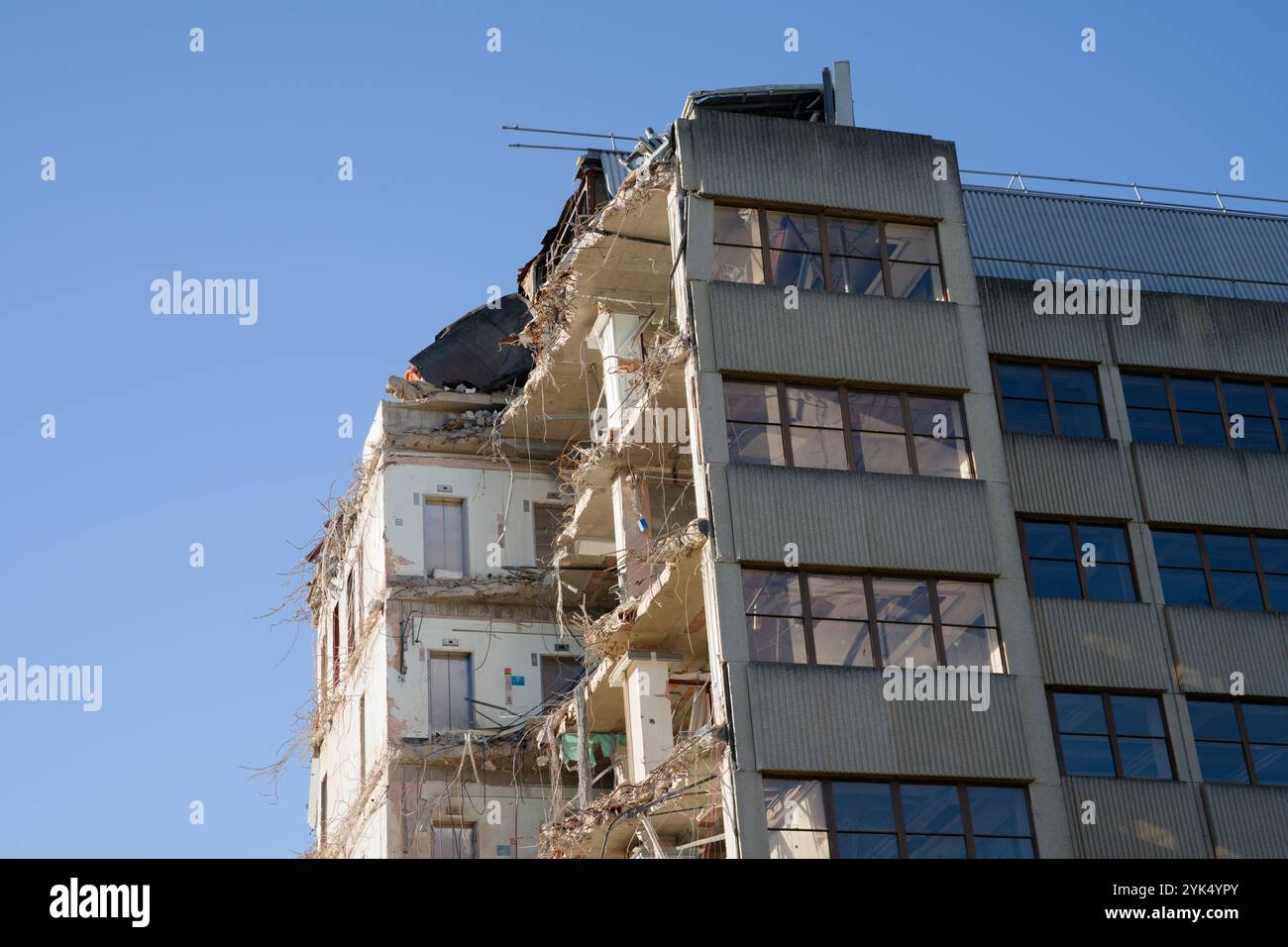 Partially demolished former head office building of insurance brokers ...