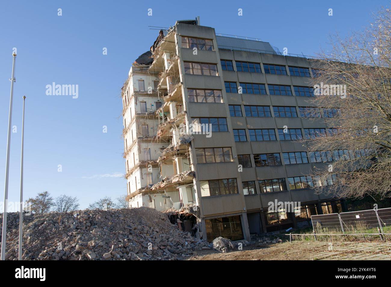 Partially demolished former head office building of insurance brokers ...