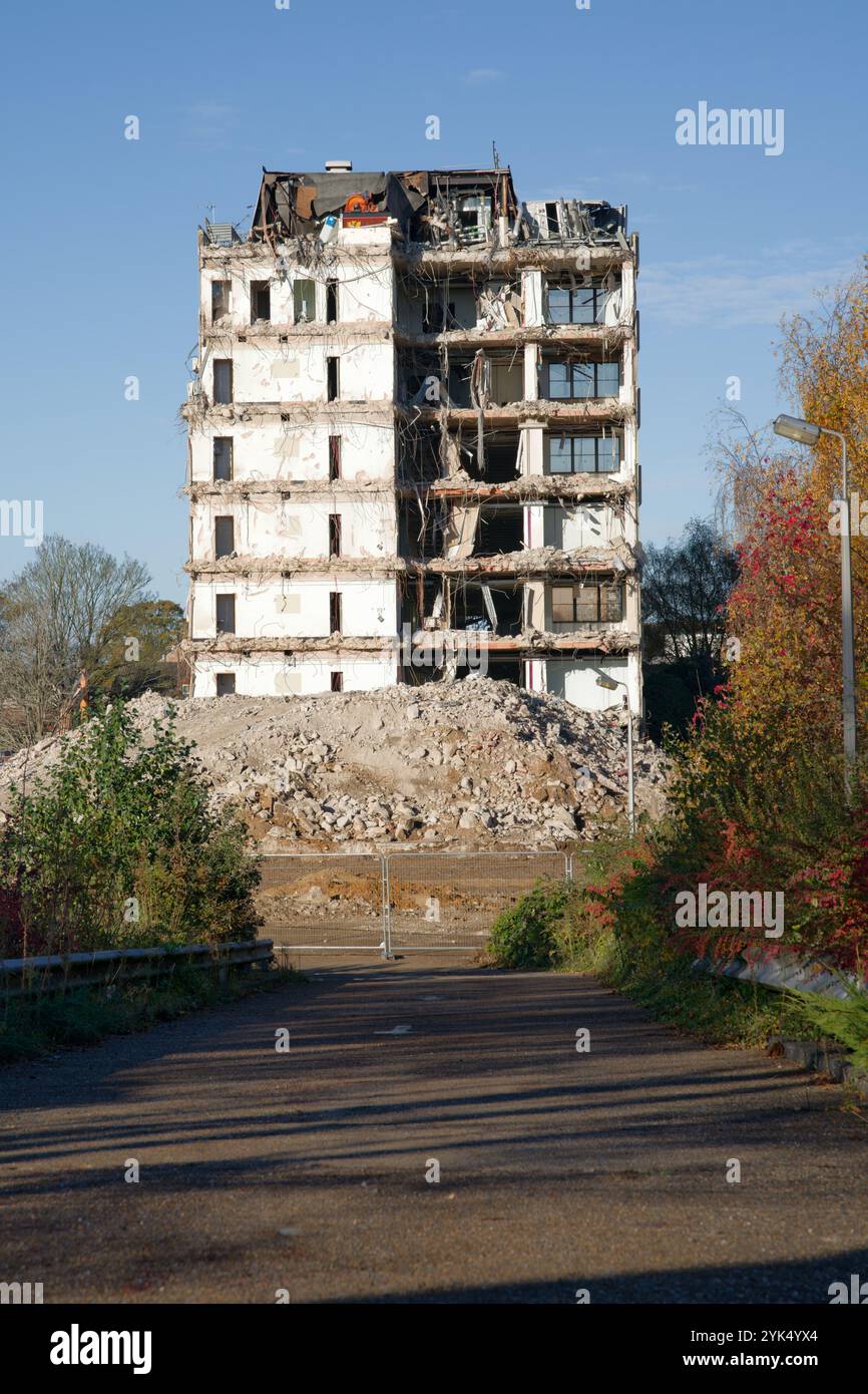 Partially demolished former head office building of insurance brokers ...