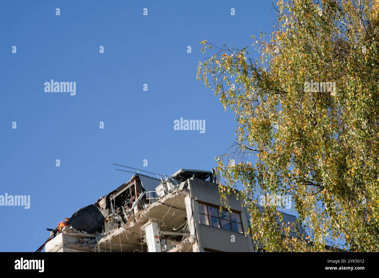 Partially demolished former head office building of insurance brokers ...