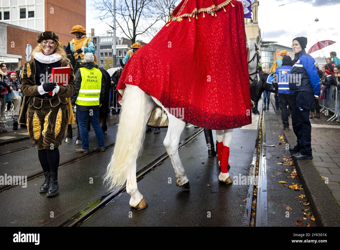 AMSTERDAM - Sinterklaas during the entry of in Amsterdam. The saint ...