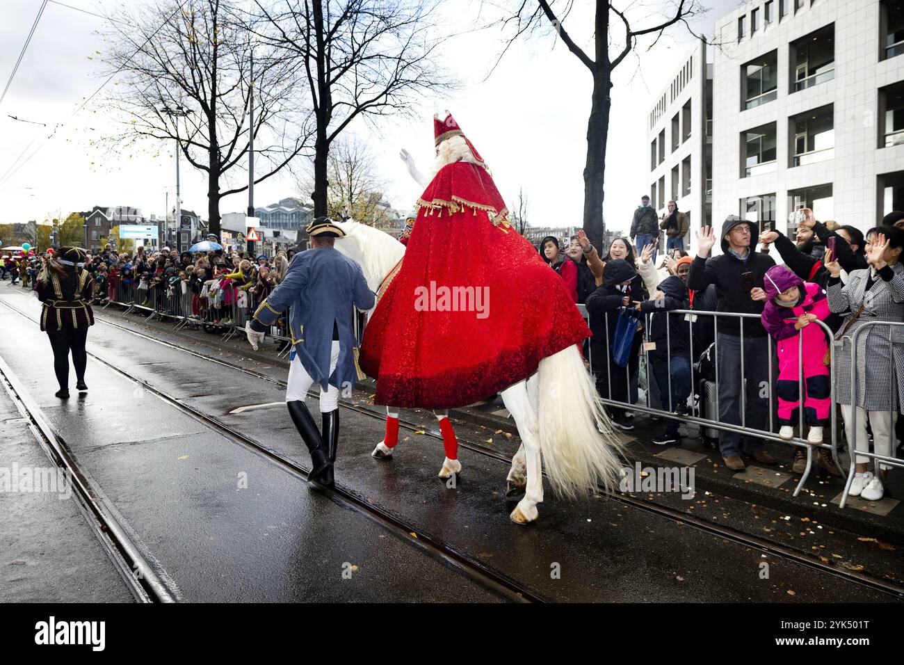 AMSTERDAM - Sinterklaas during the entry of in Amsterdam. The saint ...