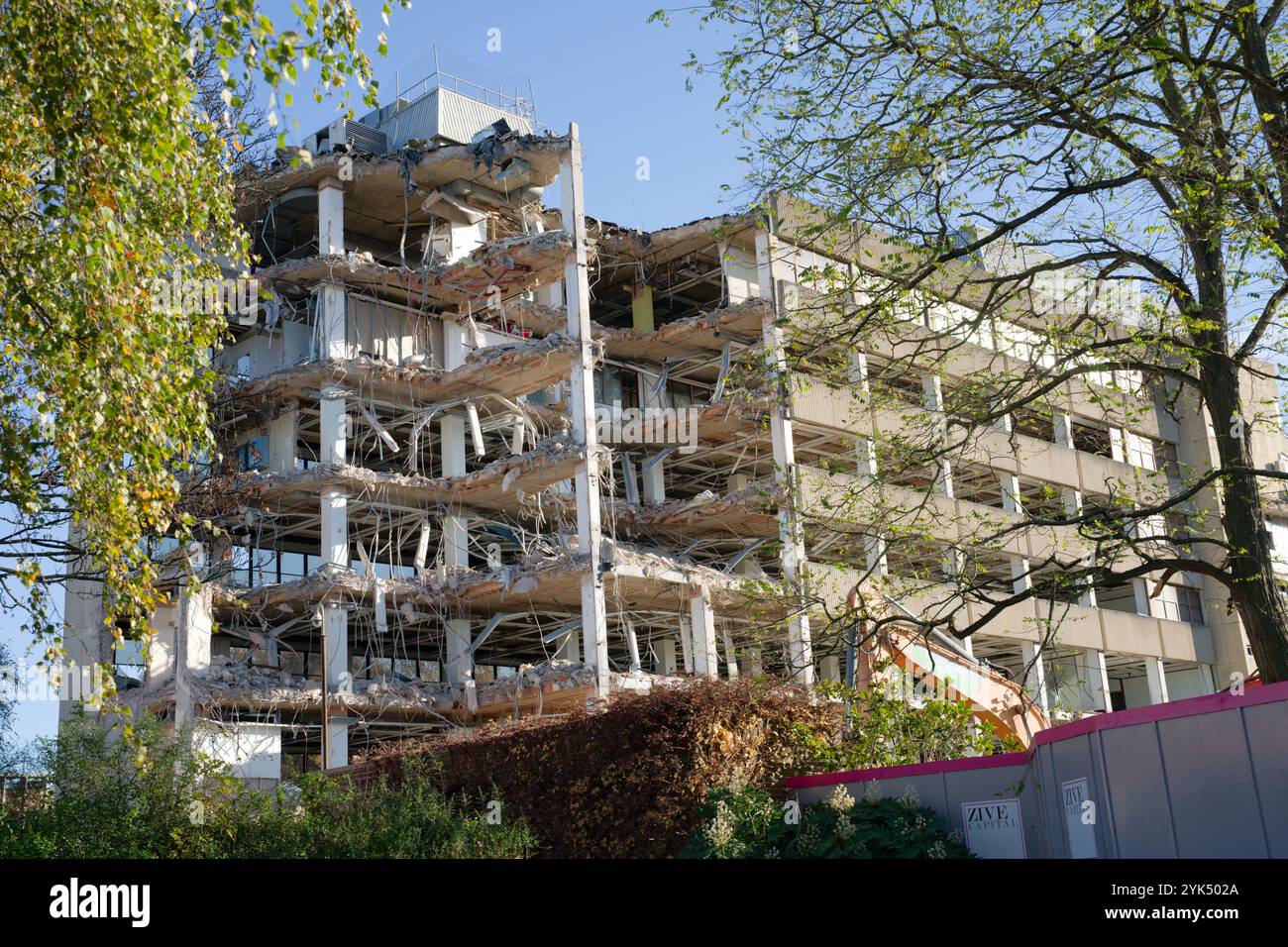 Partially demolished former head office building of insurance brokers ...