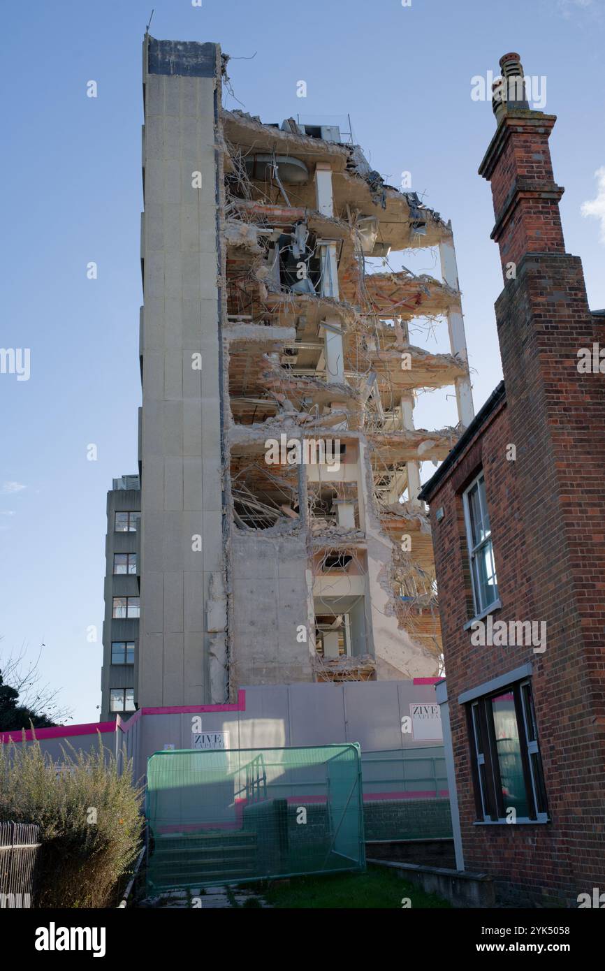 Partially demolished former head office building of insurance brokers ...