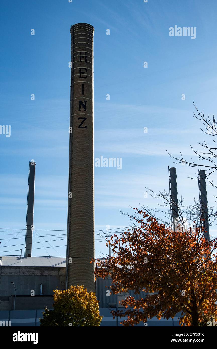 Heinz sign on a stack at Highbury Canco facility on Oak Street East in ...