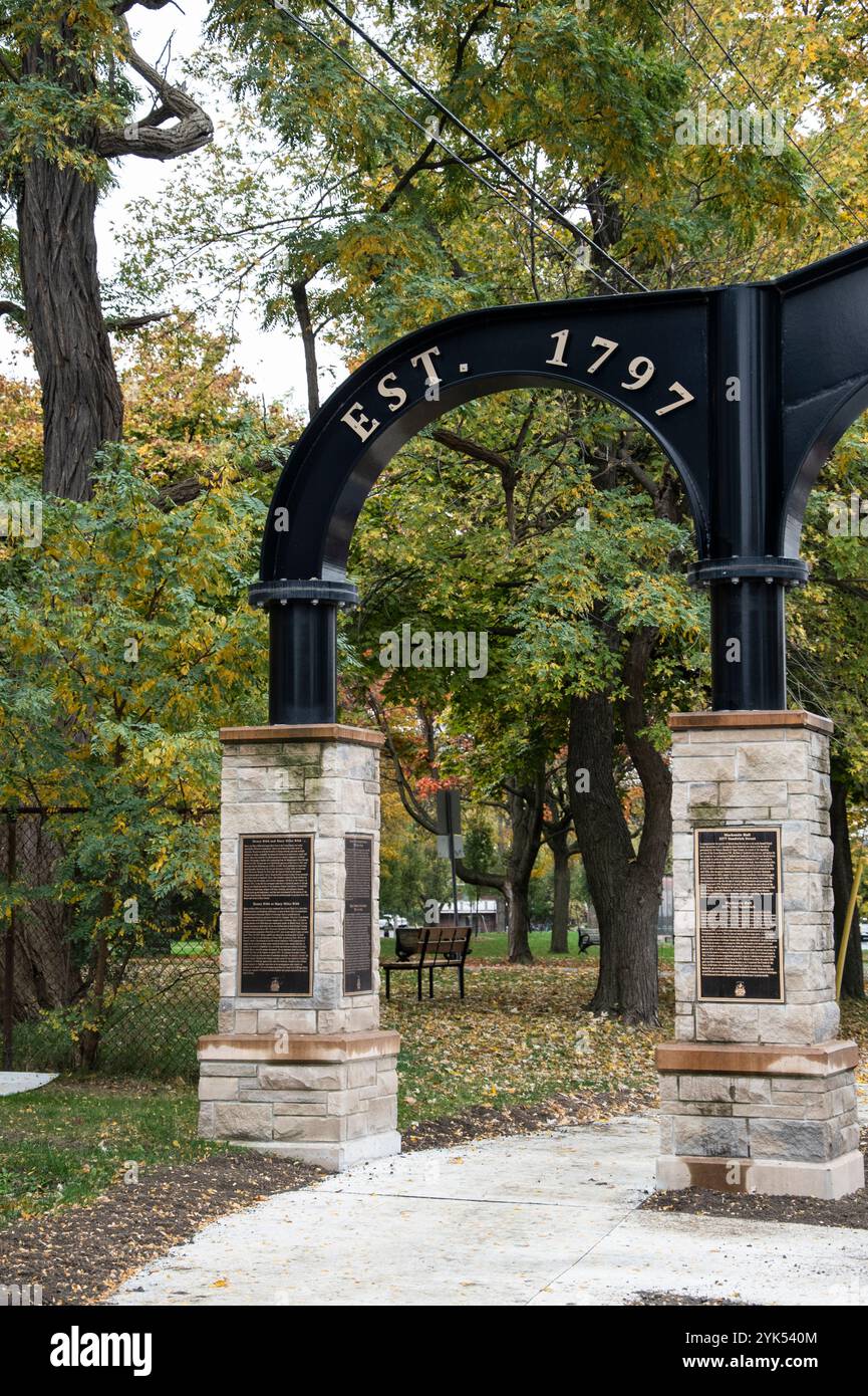 Est 1797 sign at historic Sandwich Town in Windsor, Ontario, Canada ...