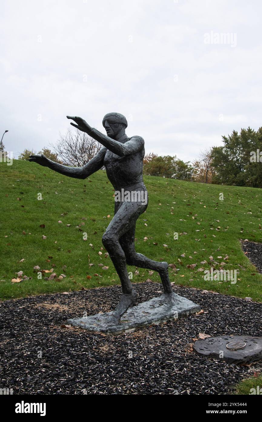 Flying Men statue at Windsor Sculpture Garden park in Windsor, Ontario ...
