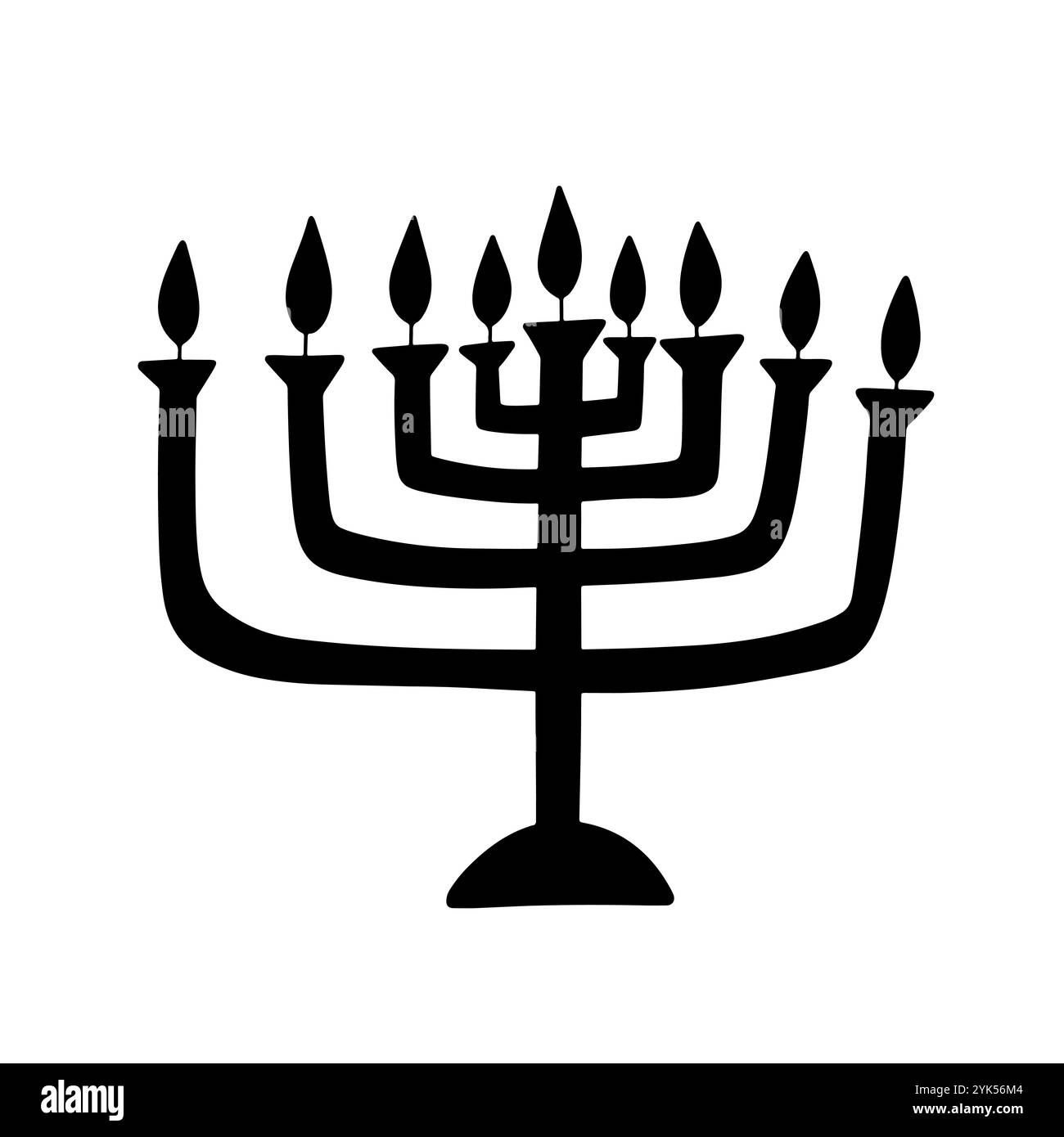 Abstract Menorah Glyph Icon. Hanukkah Candles Logo Stock Vector Image ...