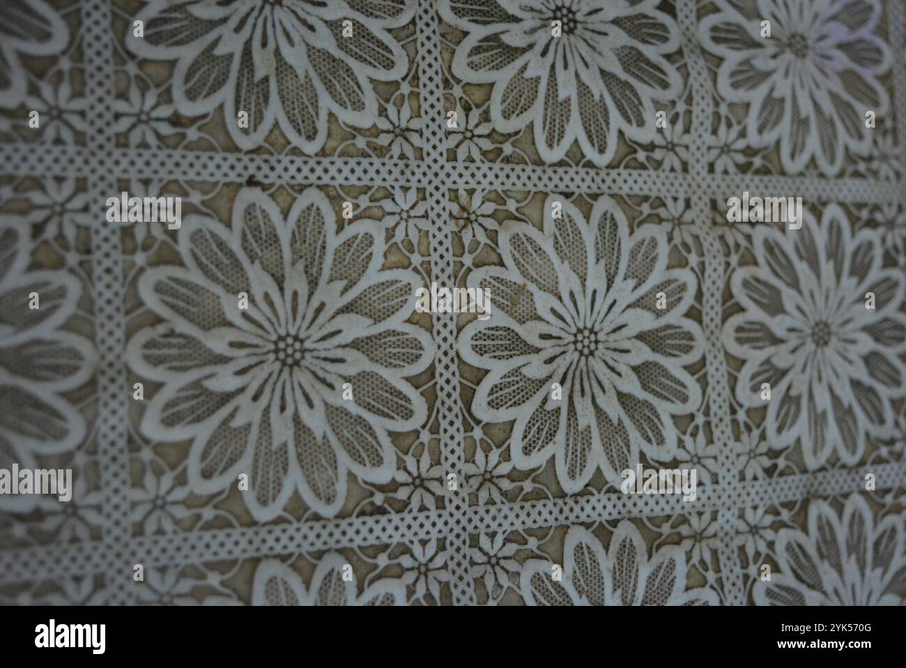 Unusual backgrounds, plastic objects. An old, homemade street oilcloth ...