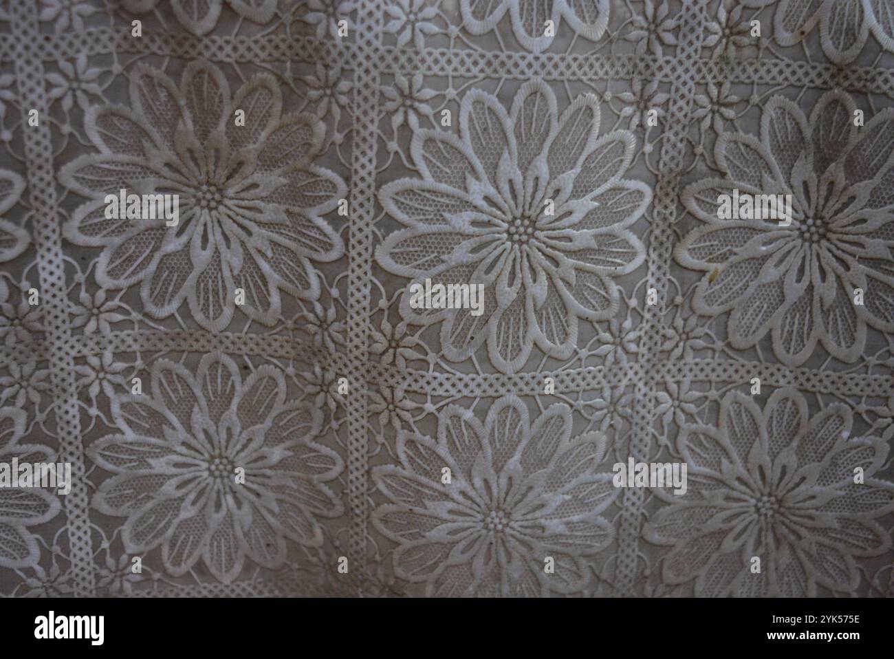 Unusual backgrounds, plastic objects. An old, homemade street oilcloth ...