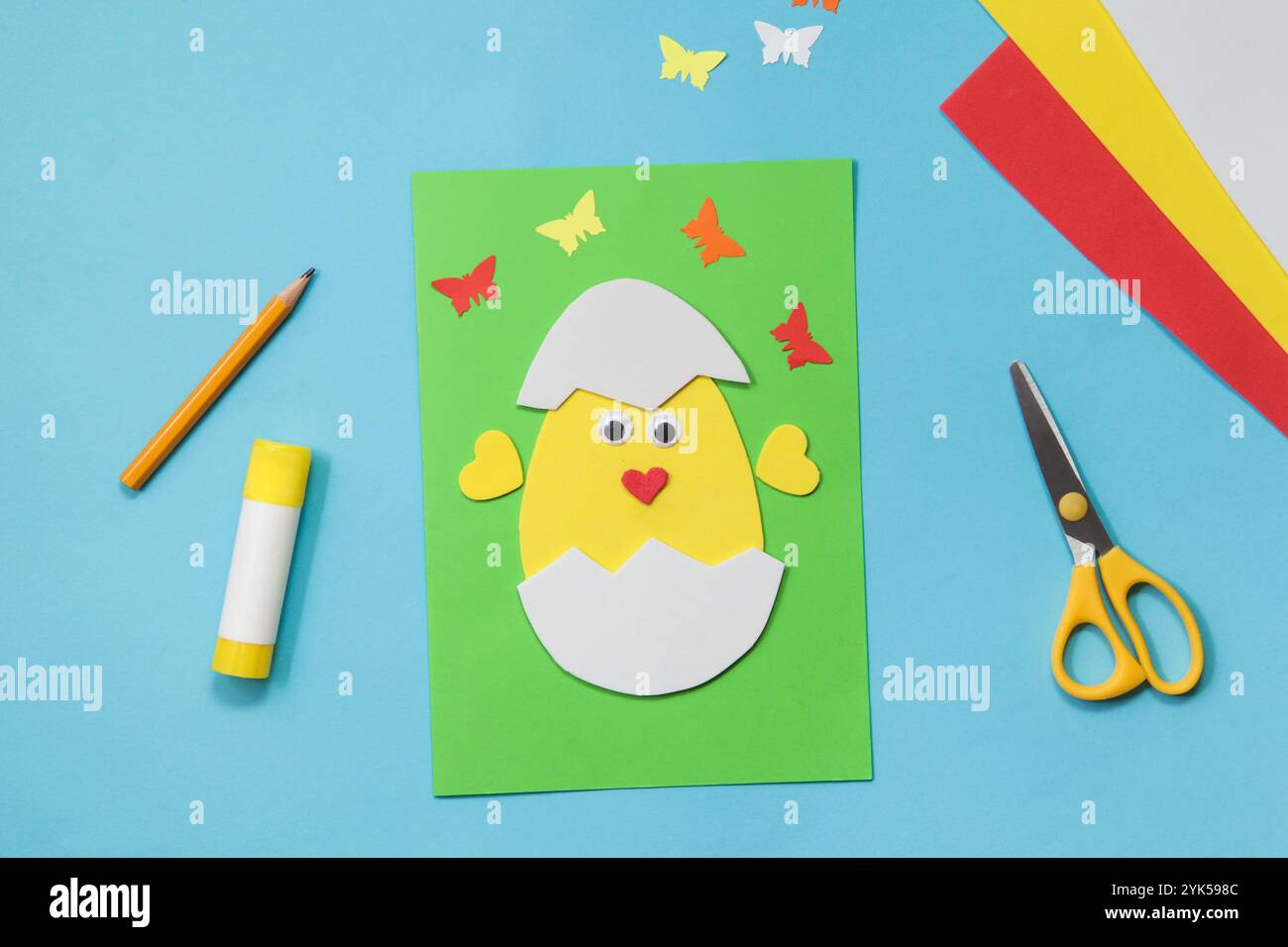 Craft Chicken from paper or EVA Foam. Spring creative. DIY concept ...