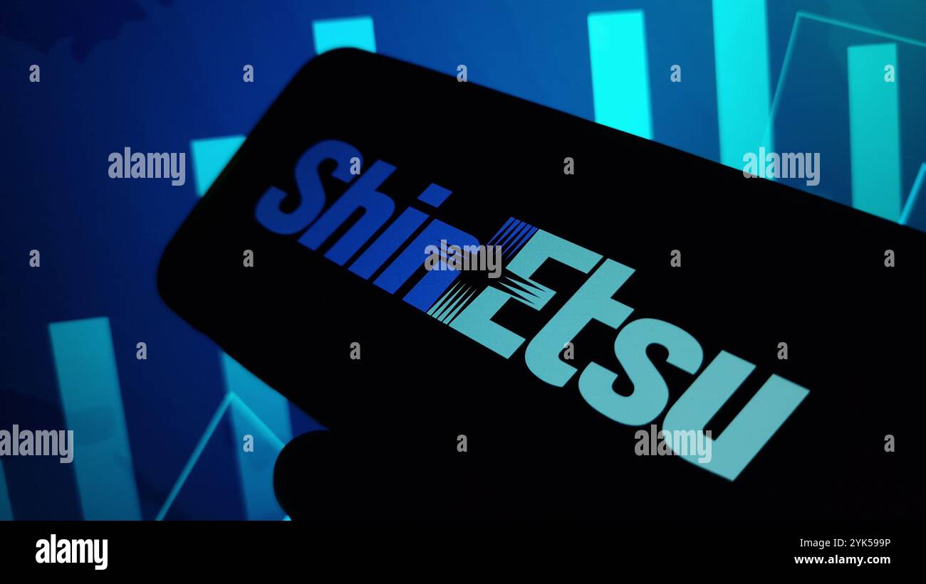 Konskie, Poland - November 15, 2024: Shin-Etsu Chemical company logo ...