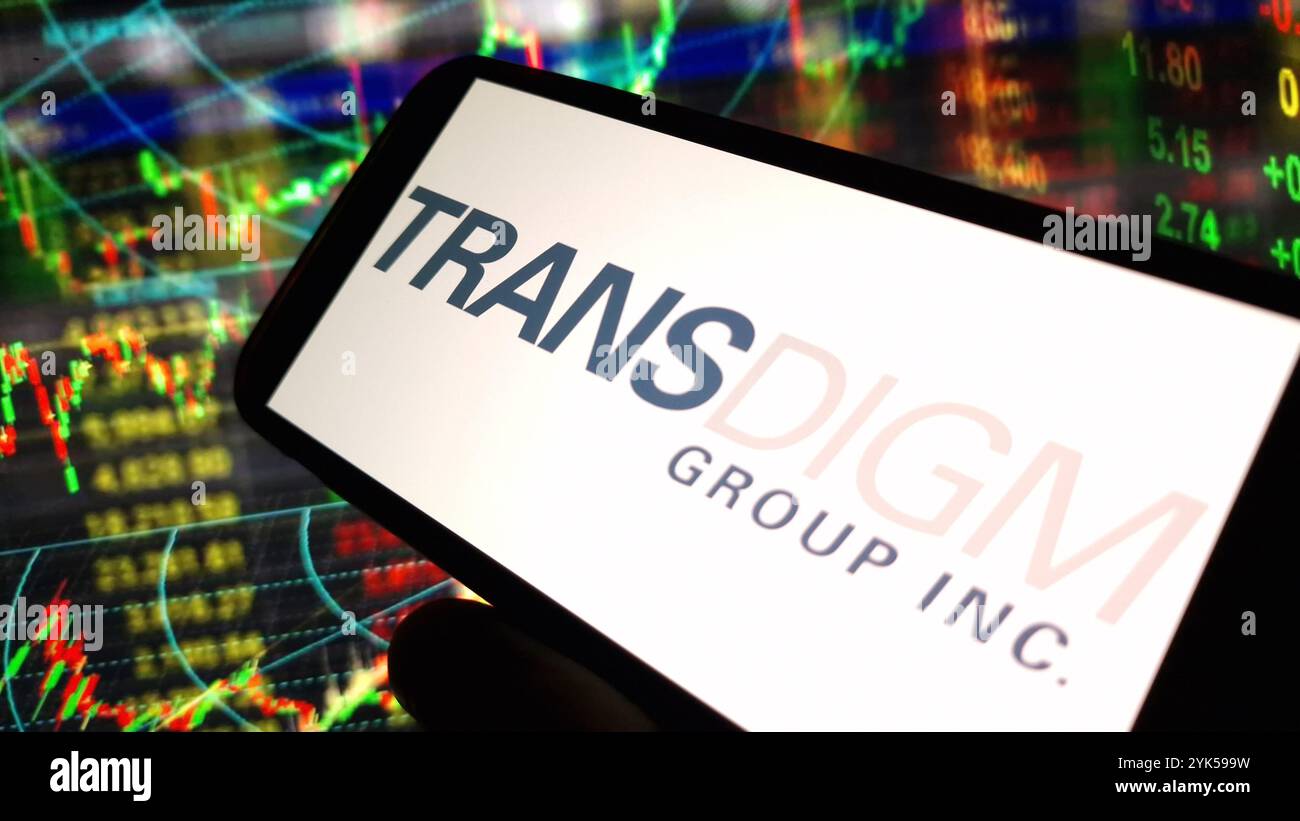 Konskie, Poland - November 15, 2024: TransDigm company logo displayed ...