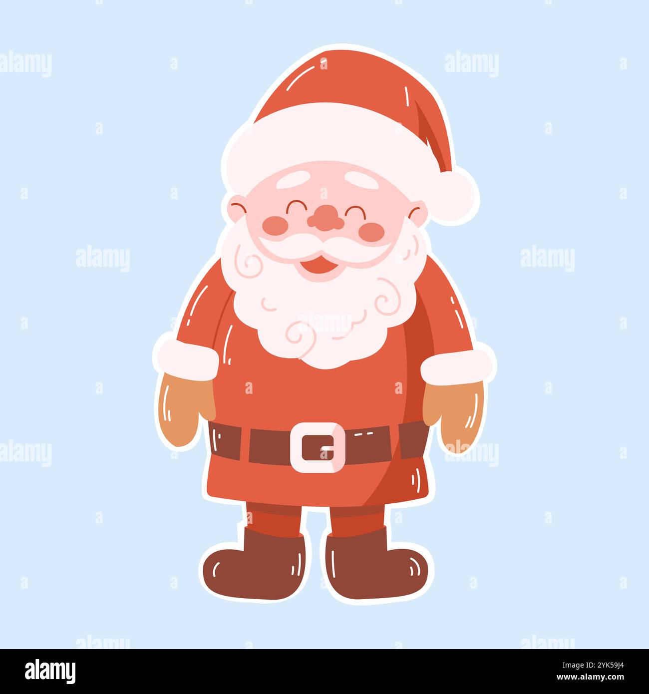 Cheerful Cartoon Santa Claus Illustration Stock Vector Image & Art - Alamy