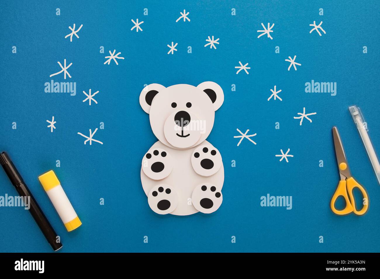 Crafts for children. Winter decoration from paper Polar Bear. Children ...