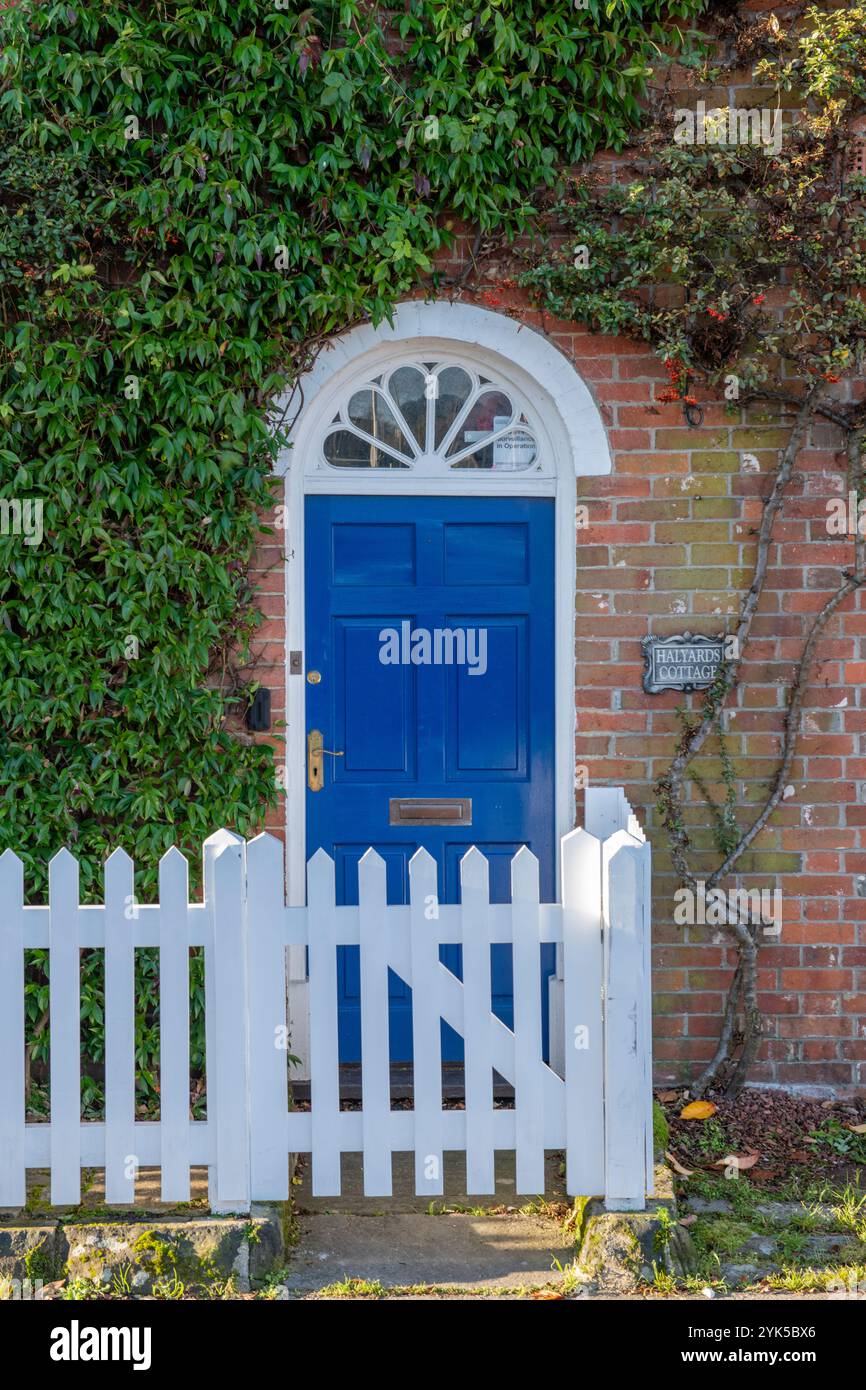 period property with blue painted front door with a fan light above ...