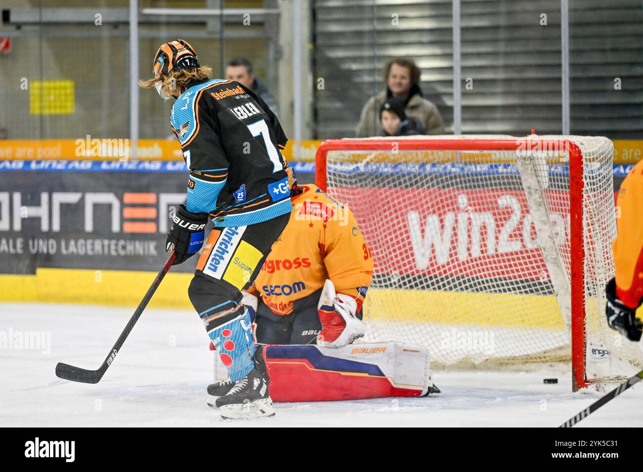 LINZ, AUSTRIA -NOVEMBER 17: Brian Lebler of Steinbach Black Wings Linz ...